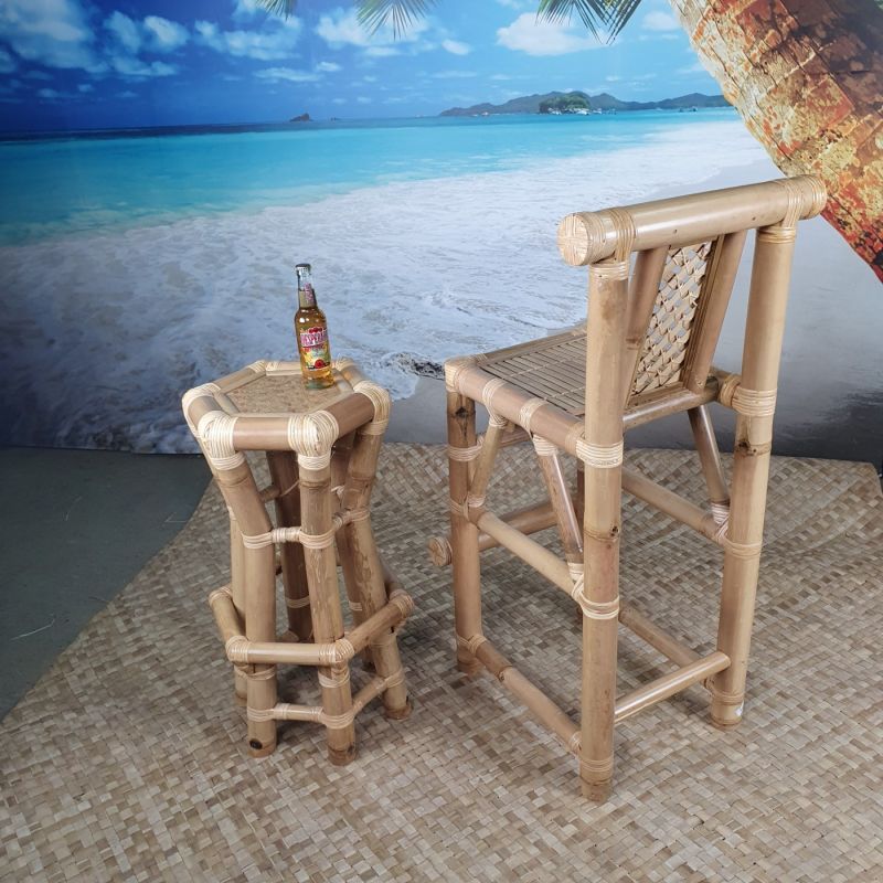 Bamboo stool, Craftsman made, 76 cm high