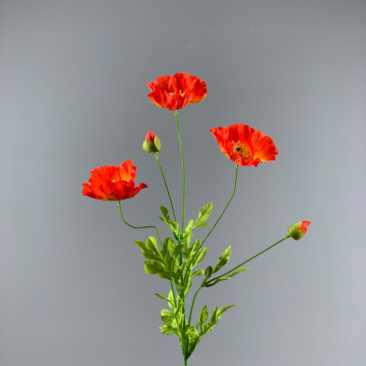 Poppy Bunch, Orange,74 cm artificial Flower & foliage