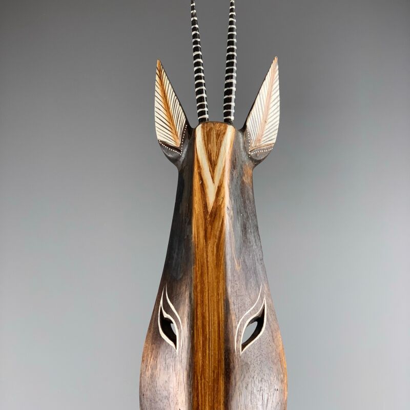 Gazelle Mask. Hand Carved & Painted. Fair Trade