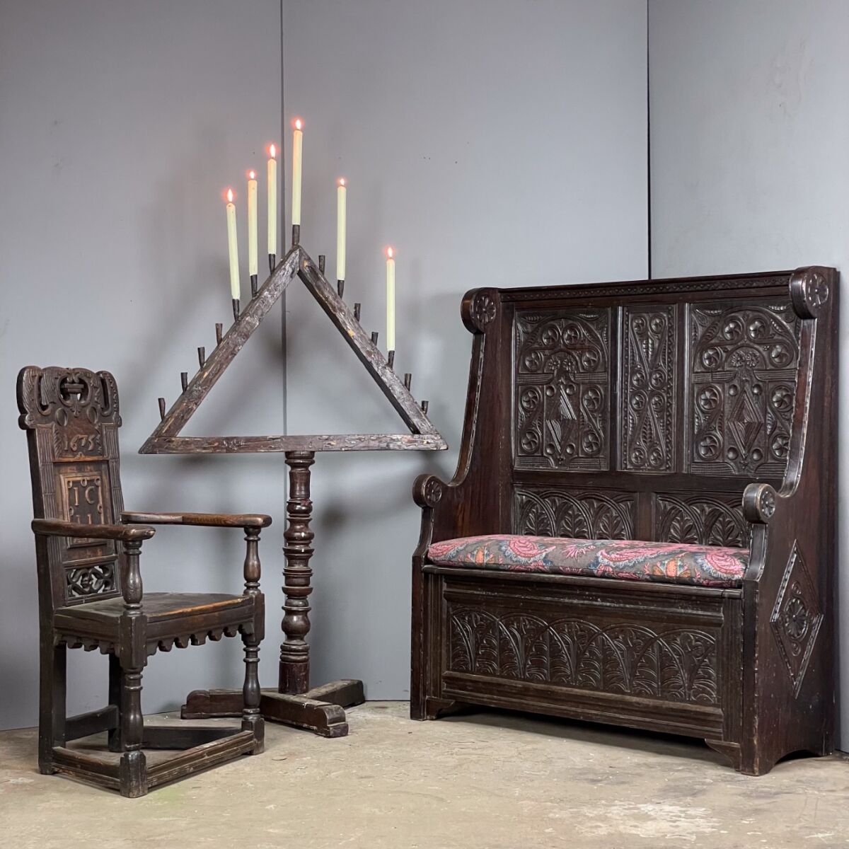 Masonic Wooden Candle Stand - RENTAL ONLY - Brandon Thatchers