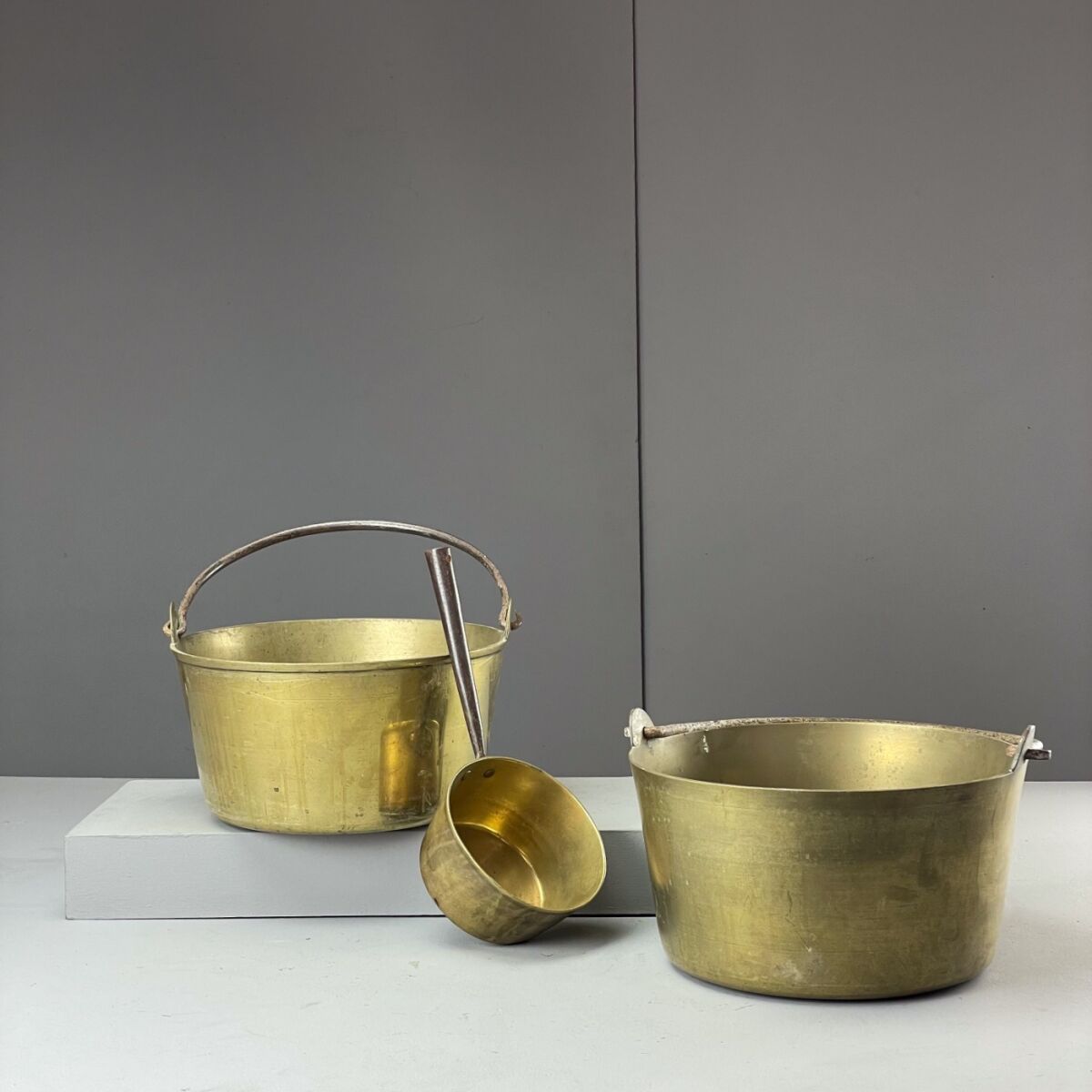 Solid Brass Jam Pans Set (x3) - RENTAL ONLY - Brandon Thatchers