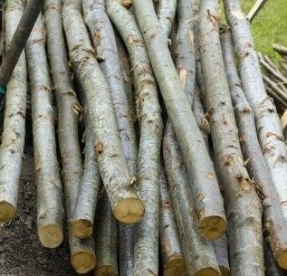 Rustic round pole with bark Dia. 3, 4, or 6". 3.6 m length