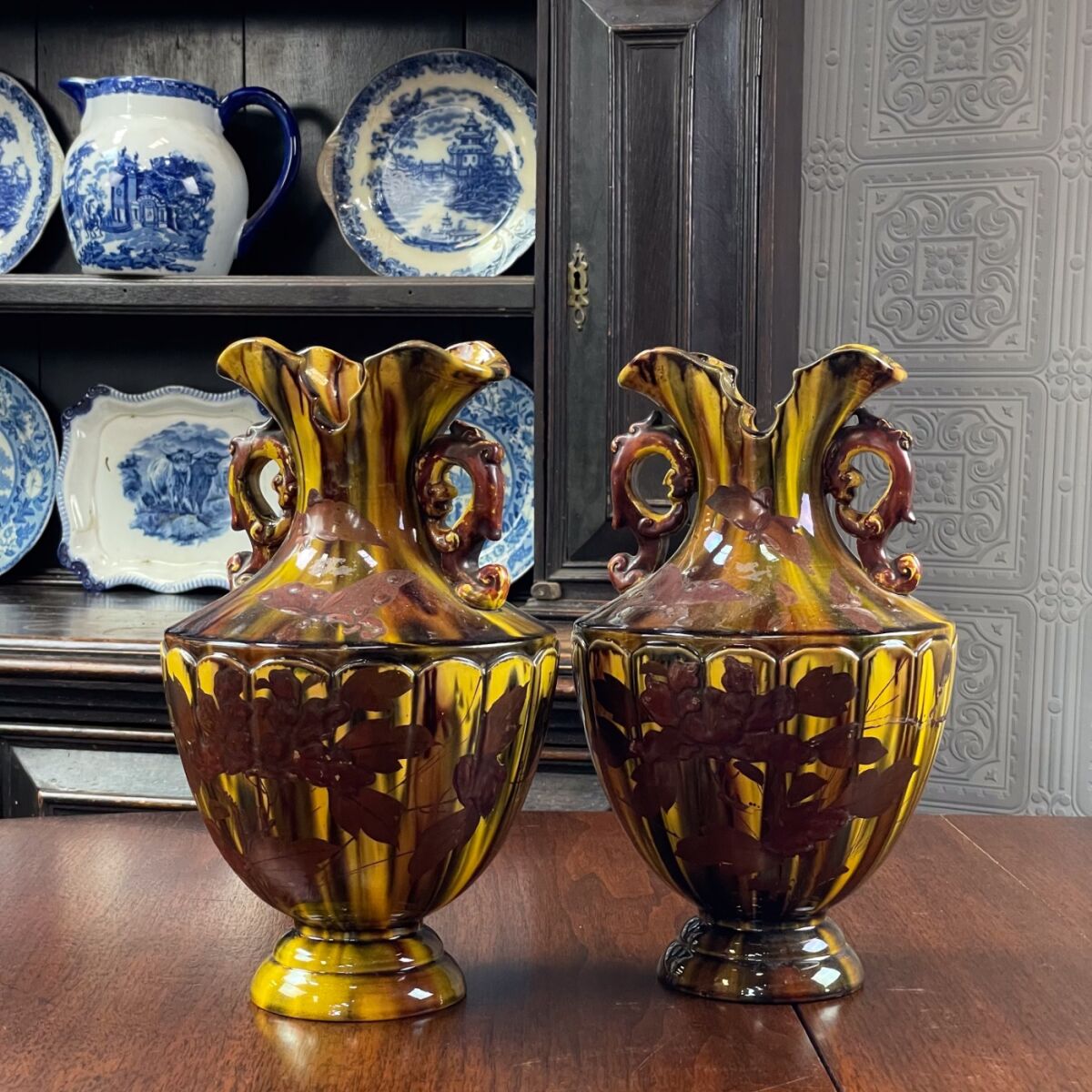 Victorian Drip Glaze Vase (Pair) - RENTAL ONLY - Brandon Thatchers