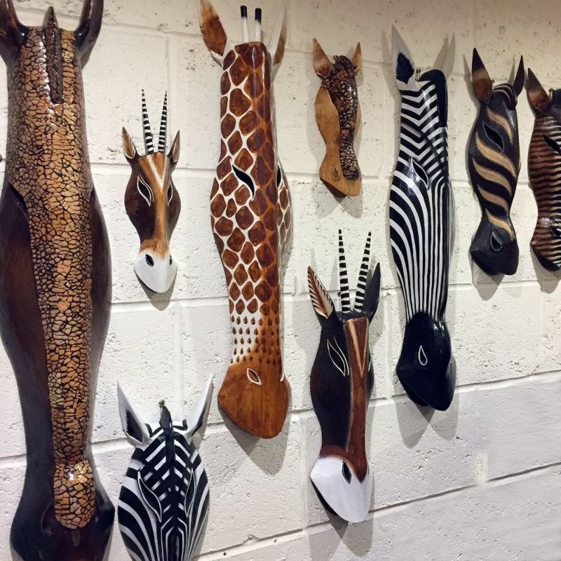 Gazelle Mask. Hand Carved & Painted. Fair Trade
