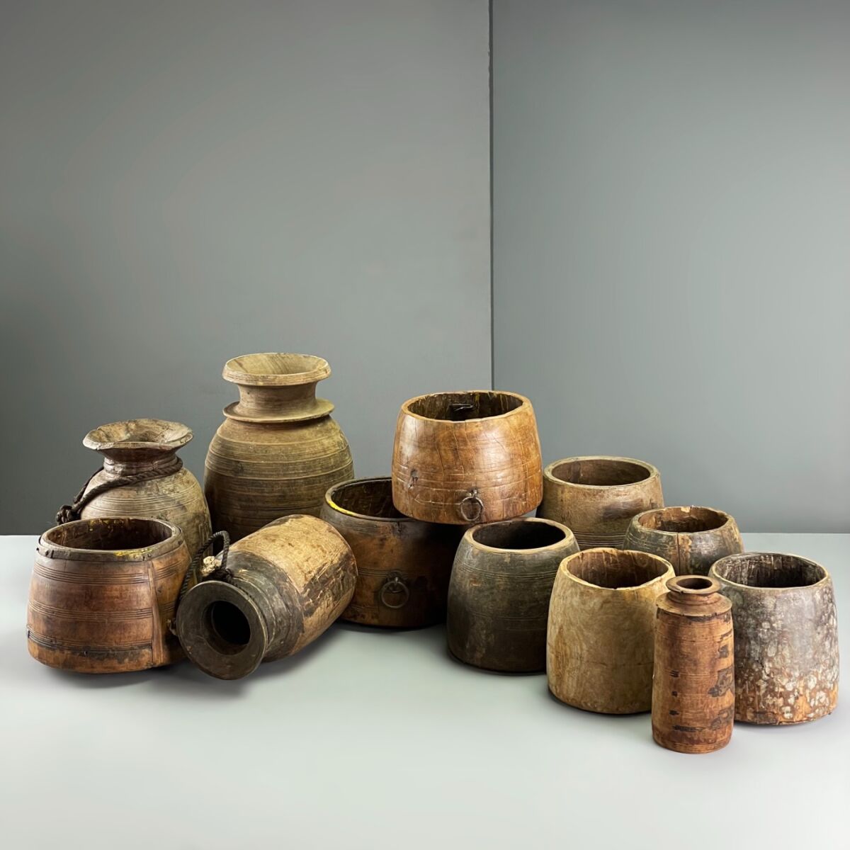 Large Wooden Flasks (x30 available) - RENTAL ONLY - Brandon Thatchers