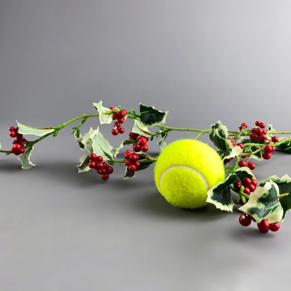 Holly sprig variegated, 92 cm of artificial berries & Leaves