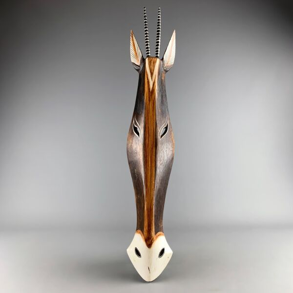 Gazelle Mask. Hand Carved & Painted. Fair Trade