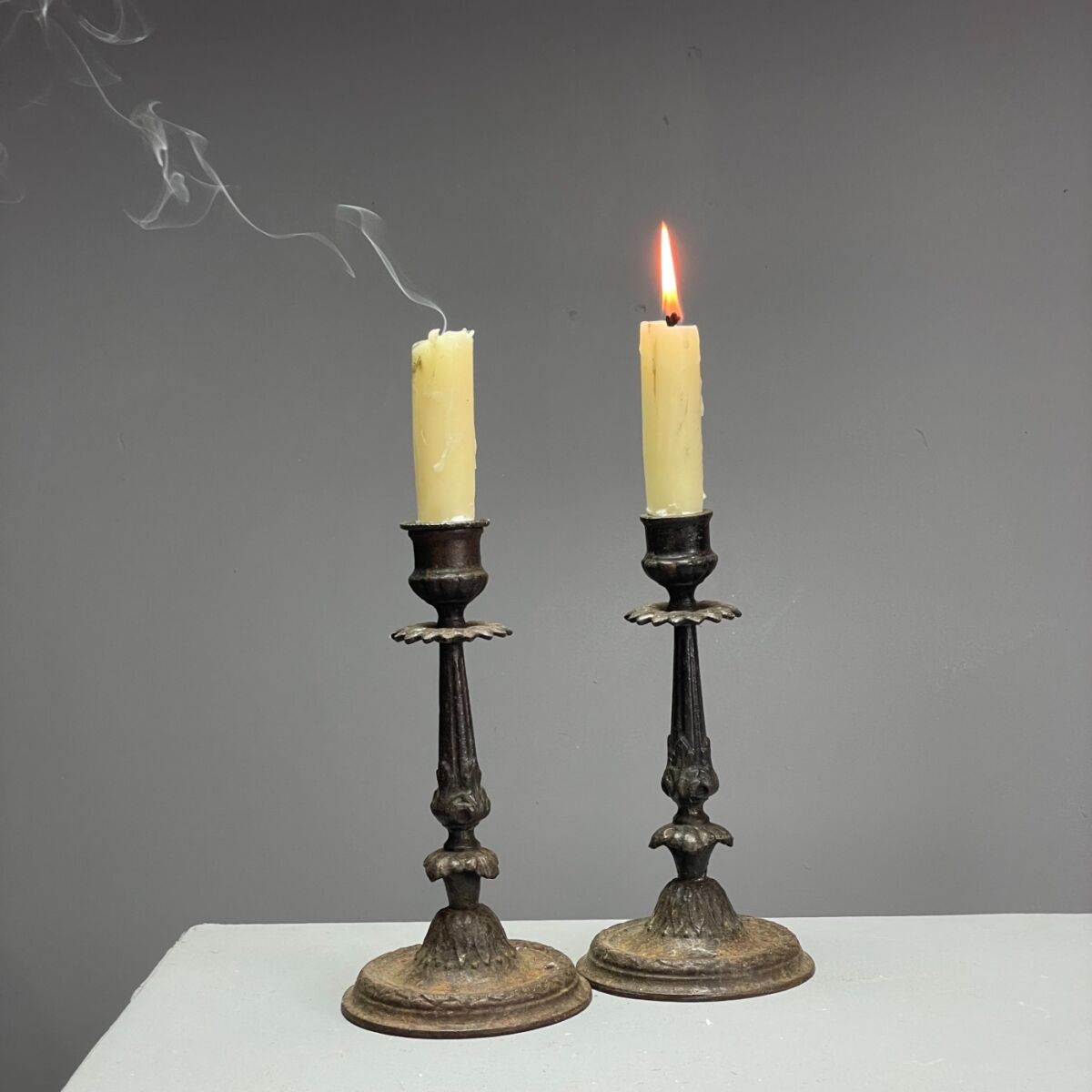 Cast Iron Candlesticks (pair) - RENTAL ONLY - Brandon Thatchers