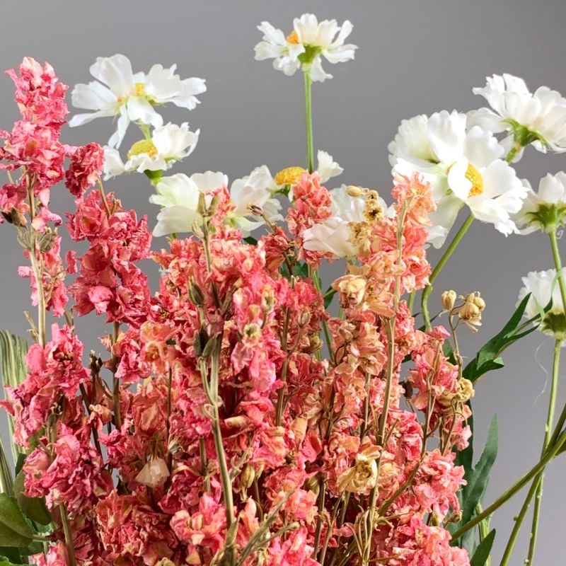 Larkspur, delphinium, Pink bunch, 75cm tall Natural dried flowers