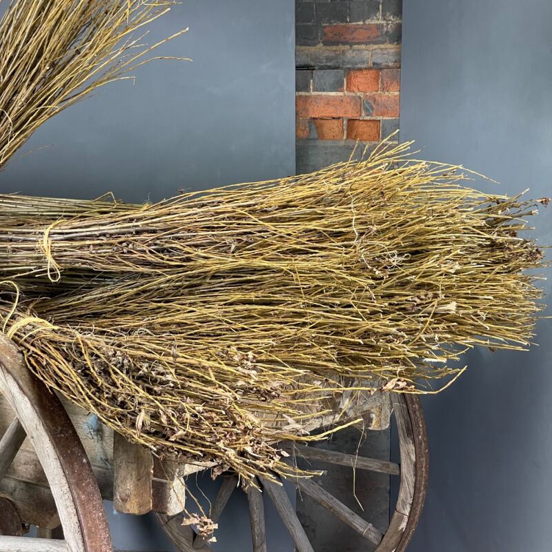 Green Willow Bundle - Mixed Size Bundles. Natural, dried weaving material - Brandon Thatchers