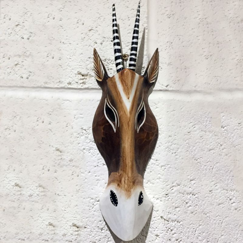 Gazelle Mask. Hand Carved & Painted. Fair Trade
